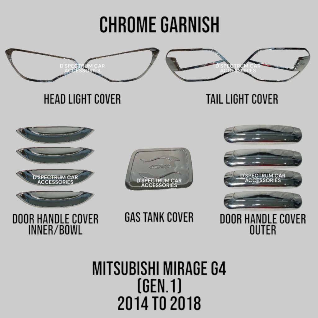 FULL SET/ COMBO SET/ GARNISH MITSUBISHI MIRAGE G4 GEN.1(2014 TO 2018 ...