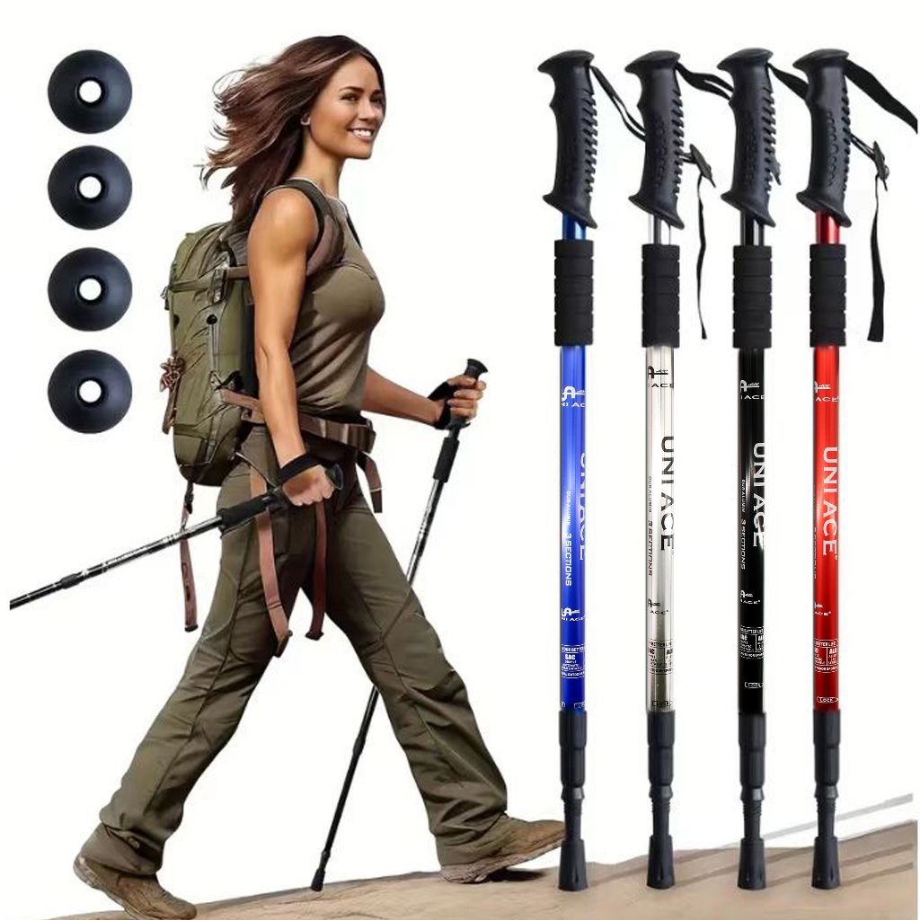 UNIACE Lightweight Telescopic Trekking Pole-Anti-Shock Aluminum Alloy ...