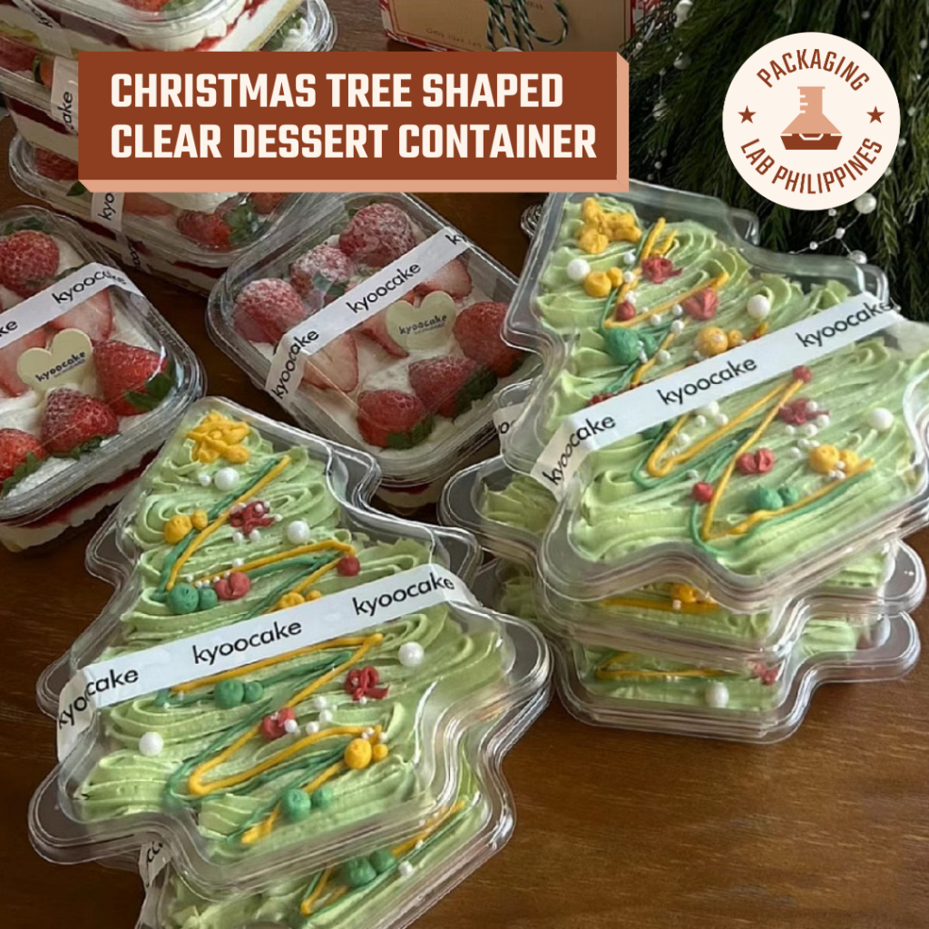 [10pcs] Christmas Tree Shaped Clear Dessert Container Holiday Food ...