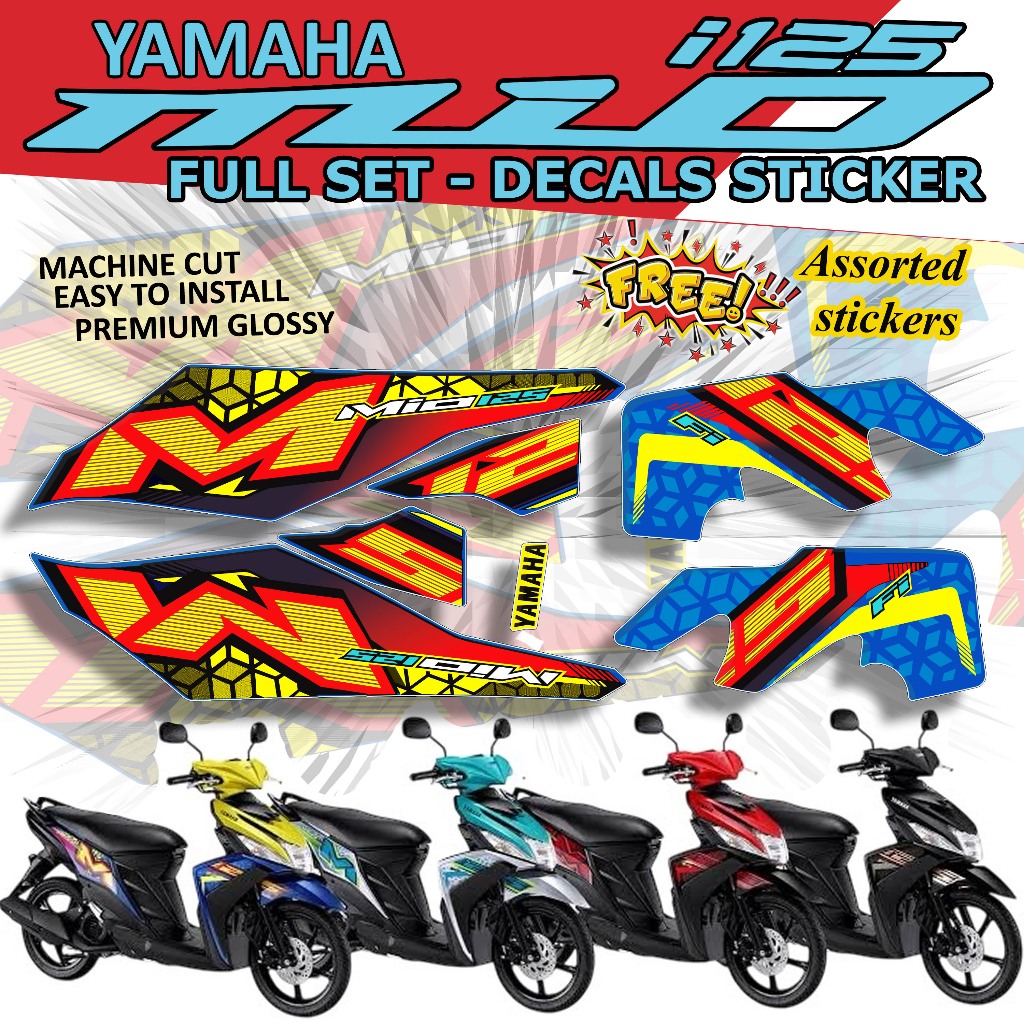 YAMAHA MIO i 125 DECALS FULL SET / MIO i 125 FULL SET STICKER / MIO i ...