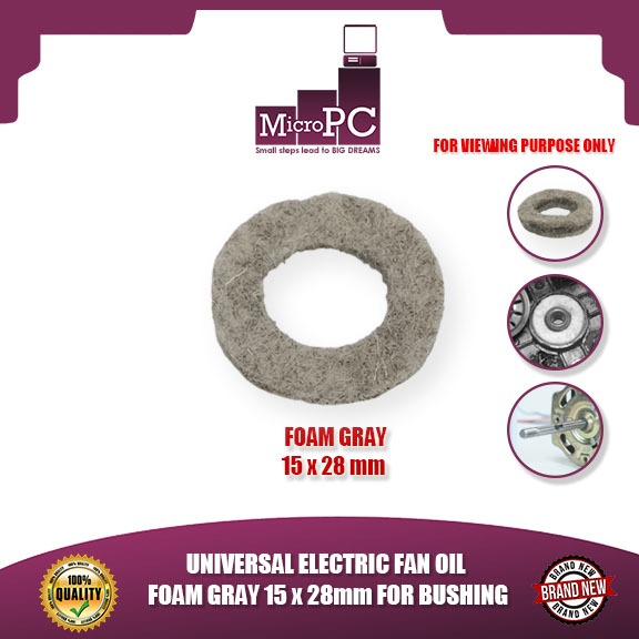 MICRO PC UNIVERSAL ELECTRIC FAN OIL FOAM GRAY 15x28mm FOR BUSHING ...