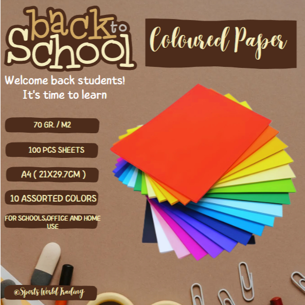 Coloured Paper A4 ( 100 PCS SHEETS ) | Shopee Philippines