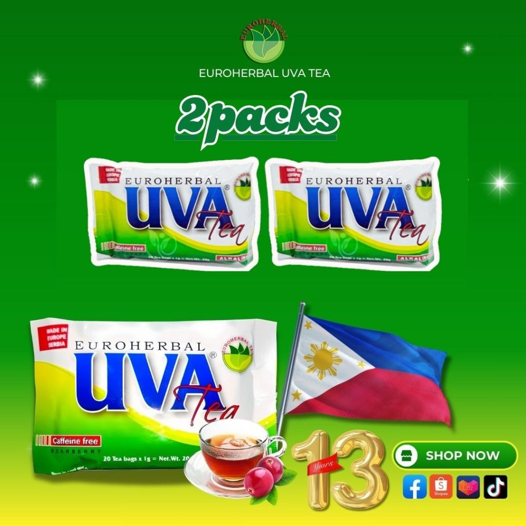 2 Packs UVA TEA - Euroherbal Medicinal Tea, 20 tea bags each, FDA ...