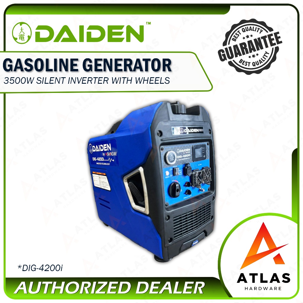 DAIDEN Gasoline Generator Silent Inverter Genset w/ Wheels Manual ...
