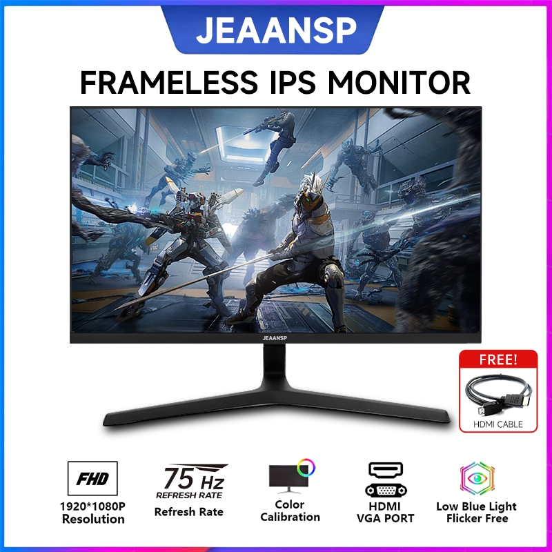 JEAANSP Full HD LED Gaming Monitor 22/24/25/27Inch 75Hz 22V8 PC Monitor ...