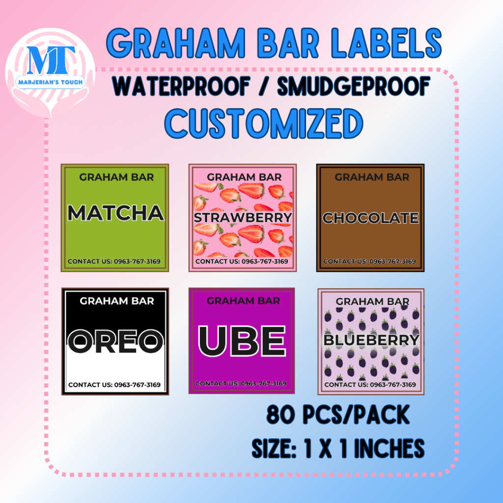 GRAHAM BAR STICKER LABEL WATERPROOF SMUDGEPROOF VINYL STICKER PRODUCT ...