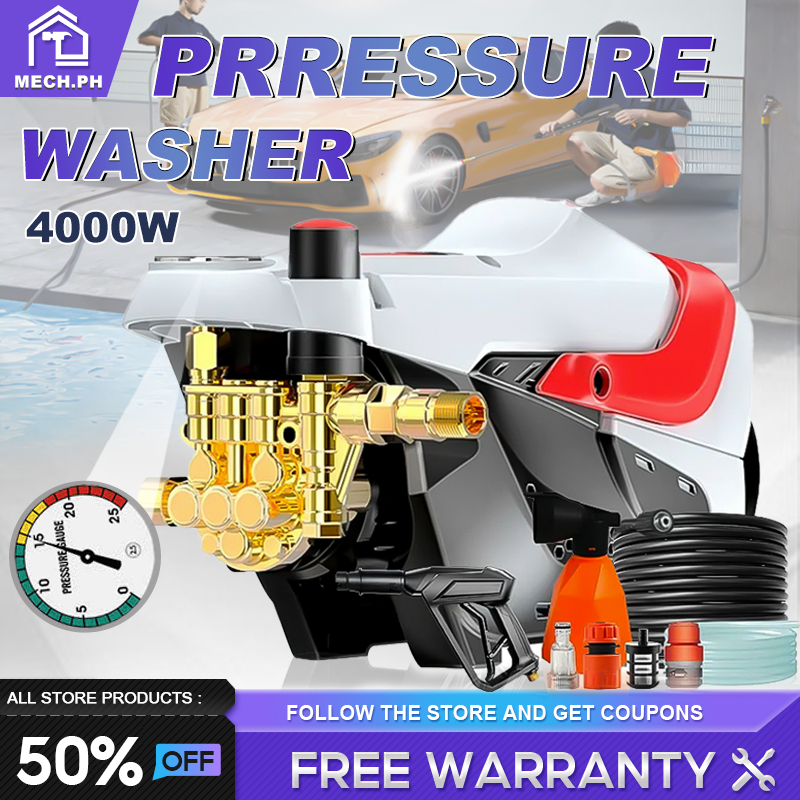 REAIM High Pressure Washer Heavy Duty Portable 4000W High Power Washing ...