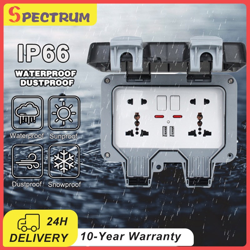 IP66 outdoor waterproof socket waterproof switch 118 type with usb PC ...