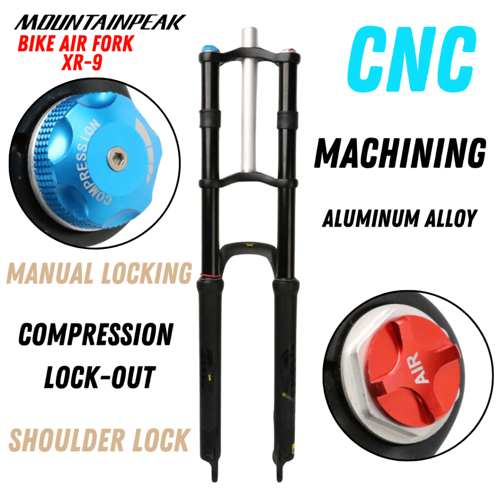 MOUNTAINPEAK AIR SUSPENSION BICYCLE MAGNESIUM ALLOY BIKE FORK DUAL ...