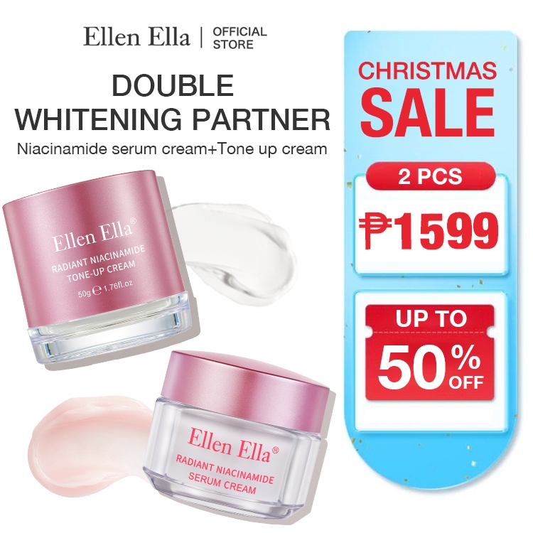 ELLEN ELLA 2PCS Cream 3 IN 1Tone Up Cream + Niacinamide Serum Cream ...