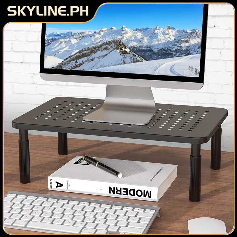 37*23cm Computer Monitor Stand 3 Height Adjustable Laptop Stand Metal ...