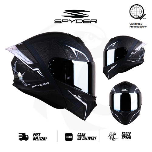 【EAGLE SPEED】SPYDER MODULAR HELMET FORCE + EMPIRE S6 MATT BLACK SILVER ...