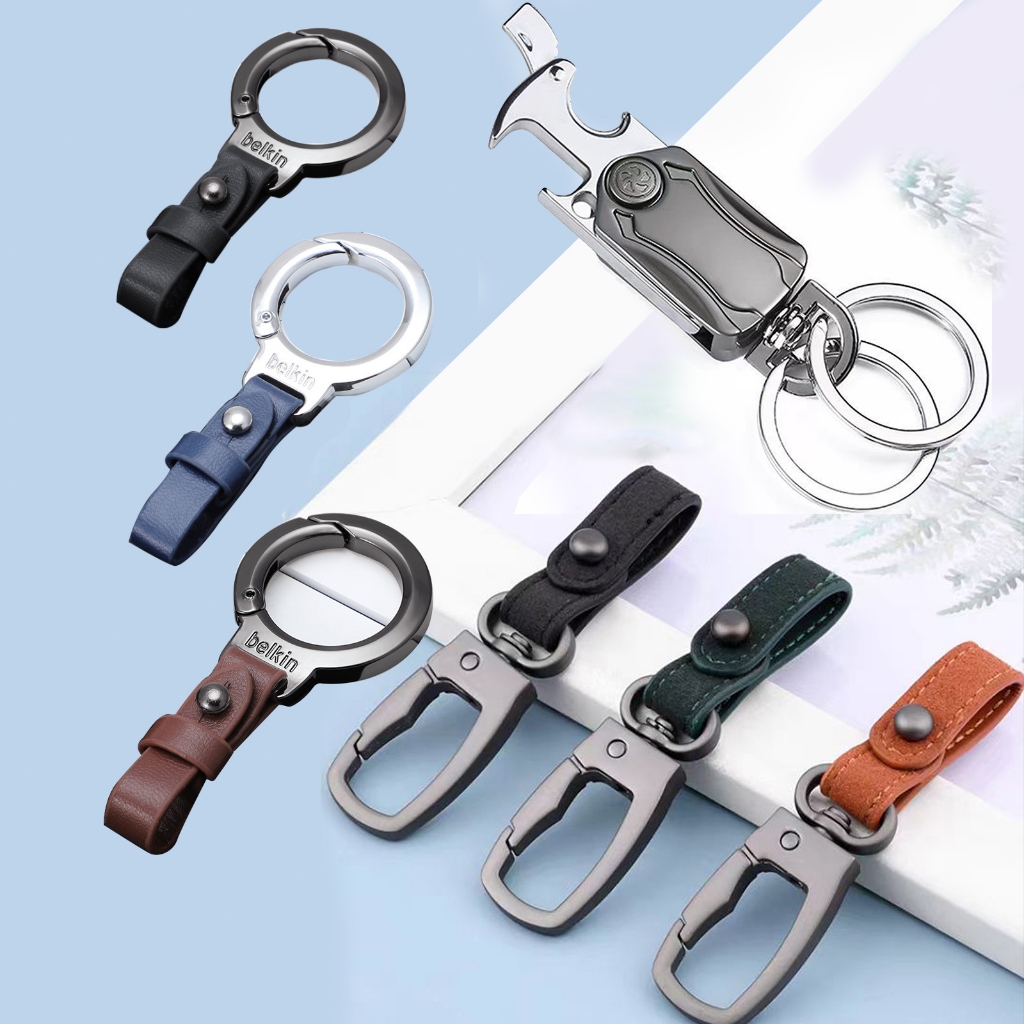 Men's Simple Waist Buckle Leather Business Keychain Car Key Holder ...