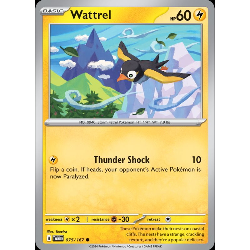 Pokemon Card, Wattrel 075/167, Common. (ENGLISH TYPE) | Shopee Philippines