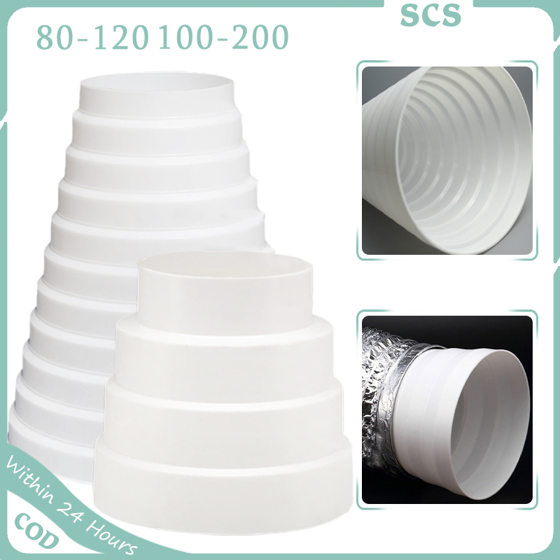 Duct Inline Reducer 80-120/100-200mm Round Duct Adapter Increaser ...