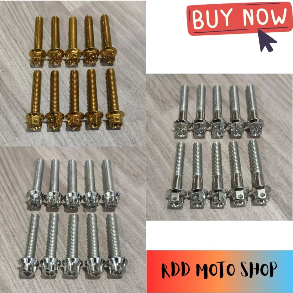 10PCS/HENG STAINLESS CRANKCASE SET BOLT YAMAHA/AEROX/NMAX V1/V2/CNC ...