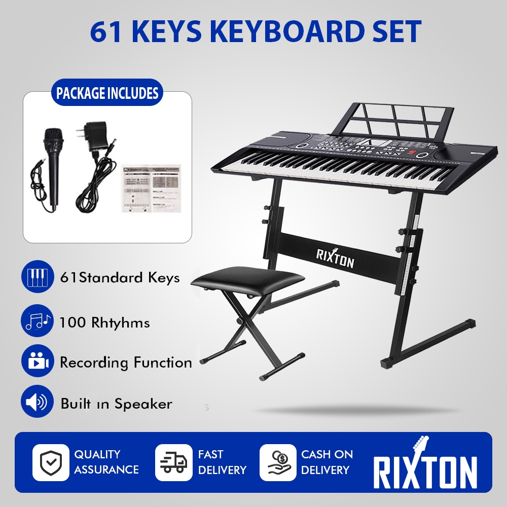 RIXTON 61-Key Digital Electric Piano Keyboard Portable Electronic ...