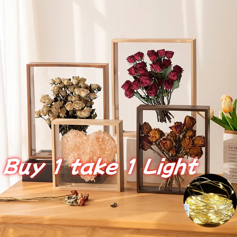 NUVOX Wooden Flower Frame DIY Hollow Frame Photo Frame Dehydrated ...