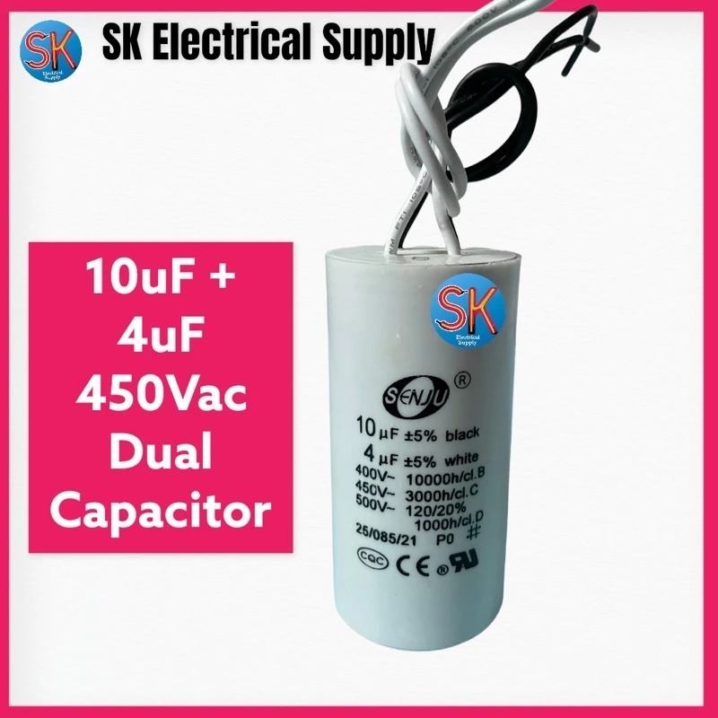 10uf + 4uf 450V Dual Capacitor ( 10+4uf ) For Washing Machine / Dryer ...