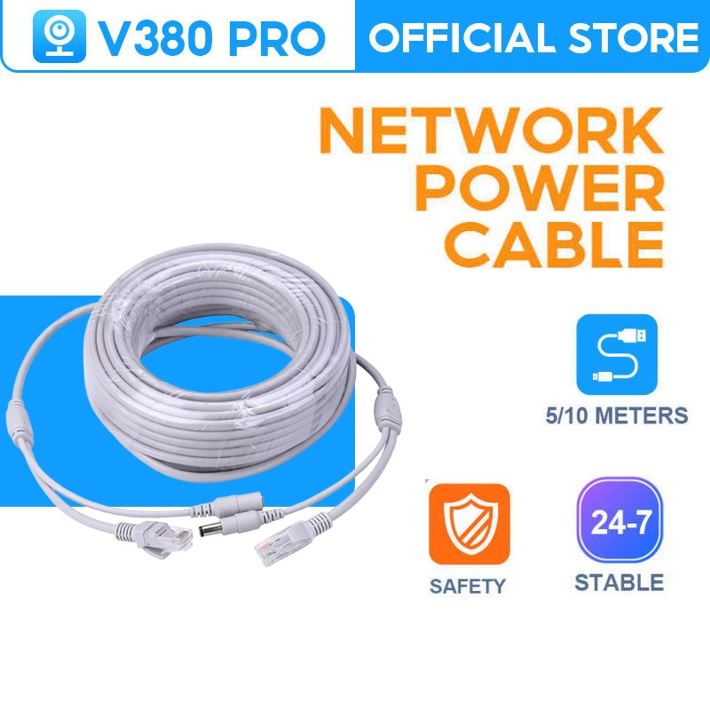 V380 Pro High Quality RJ45 Extension 20M Cable Ethernet IP Camera Video ...