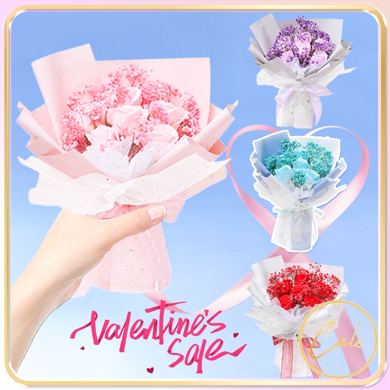 Cale 6Pcs Everlasting Rose Gift Flower Bouquet Girlfriend Valentines ...