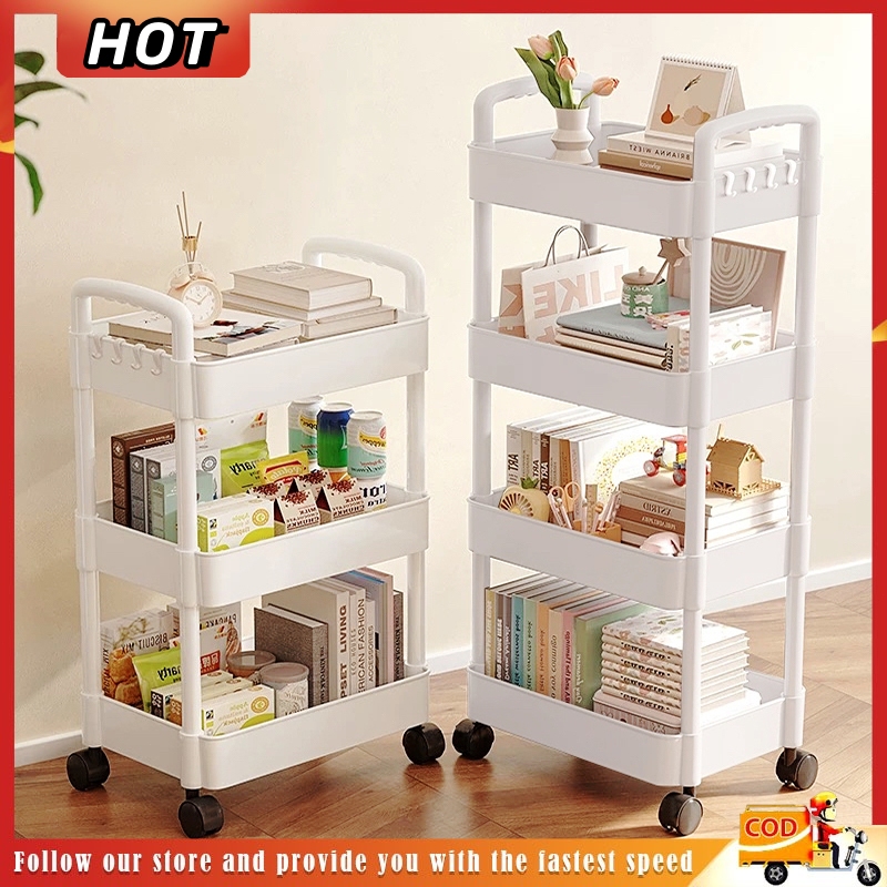 ⭐HOT⭐2/3/4 Layer Trolley Cart Organizer Storage Shelf Movable Rack With ...