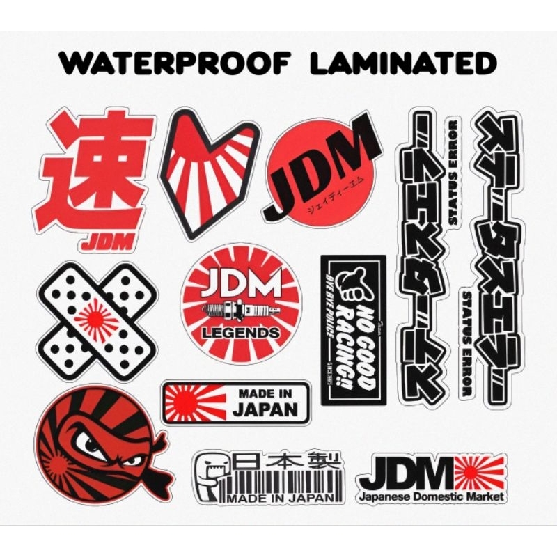 JDM Waterproof Sticker for Motorcycle , Car , Aquaflask , Laptop ...