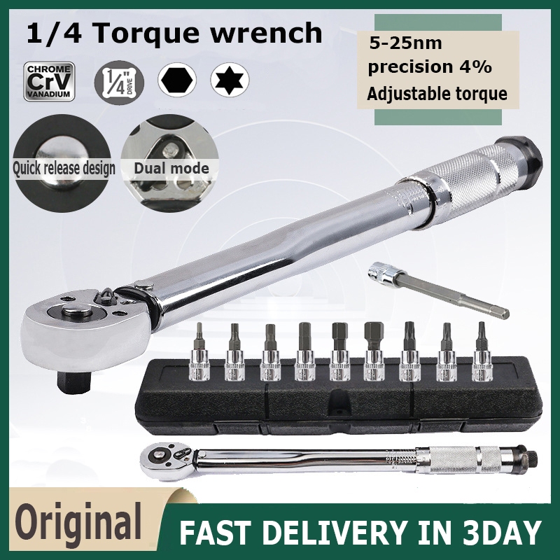 Adjustable 1/2" 28-210nm Torque Socket Set 1/4” 5-25nm Drive Torque ...