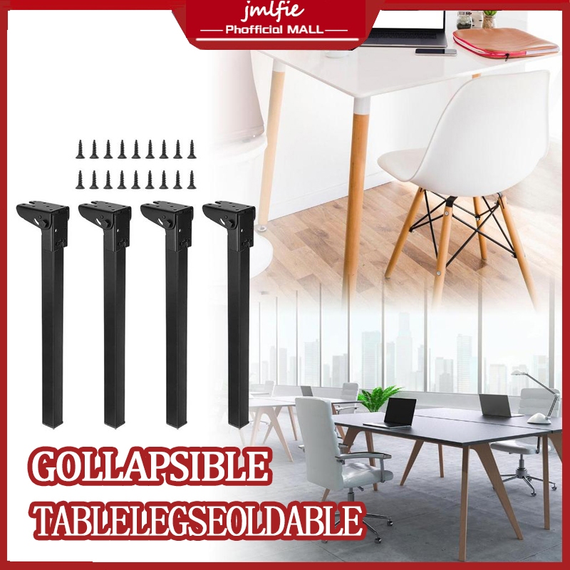 Folding Angle Bracket 4 PCS Adjustable Collapsible Table Legs DIY ...