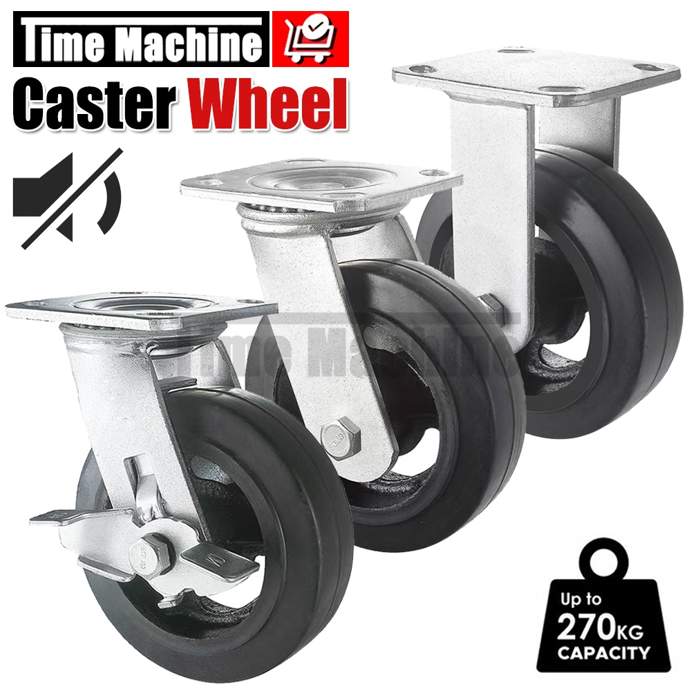 Caster Wheel Heavy Duty Swivel, With Lock Iron Wheels Double Ball ...