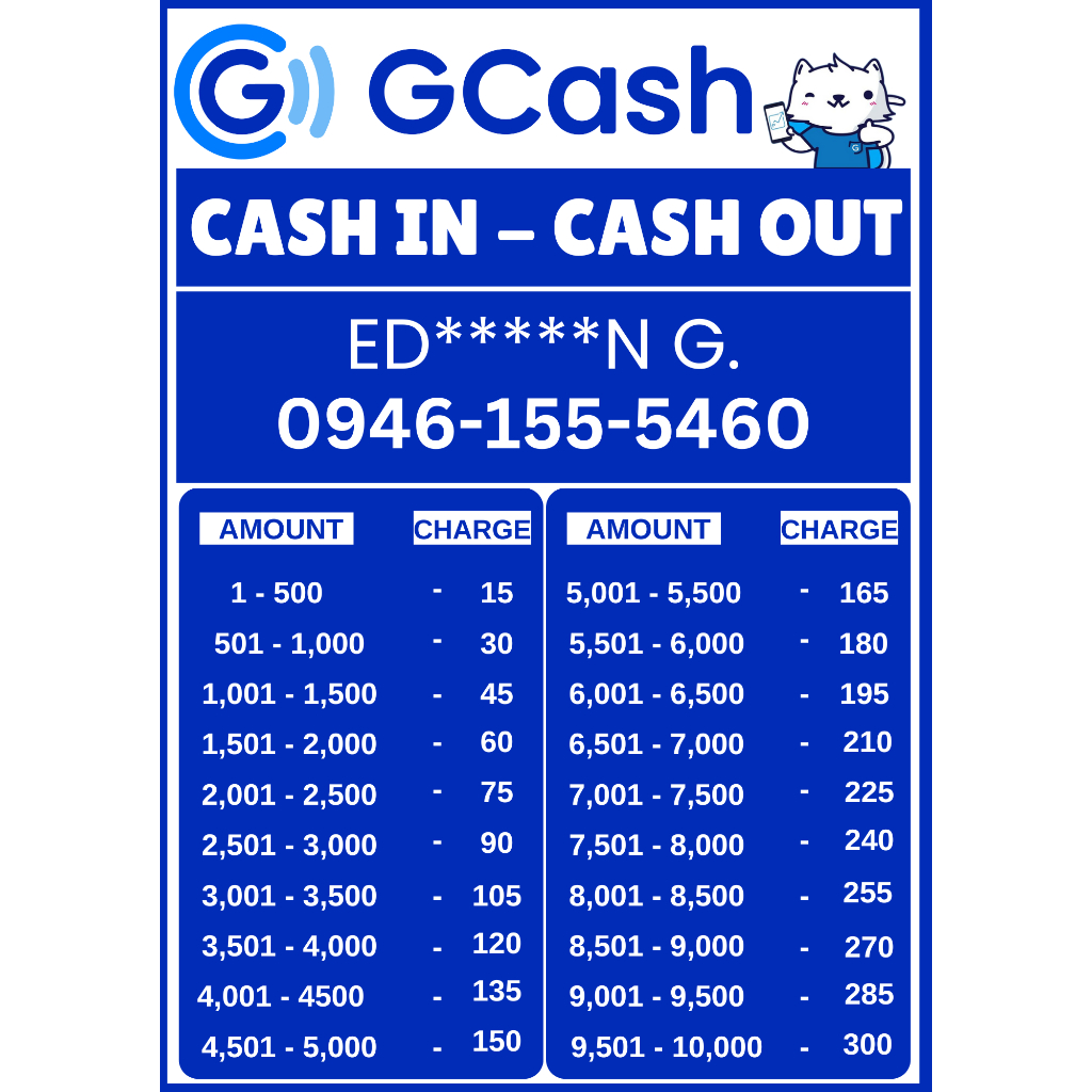 GCASH SIGNAGE CASH IN CASH OUT LAMINATED | Shopee Philippines