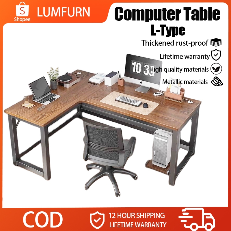 L-Type Computer Table/Office Table High quality wooden metal materials ...