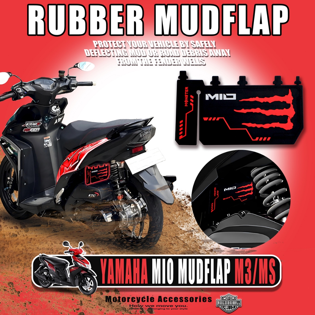 【COD/24H SHIP】Mud guard motorcycle Mudflap MIO Z J GT SOUL M3 125 ...