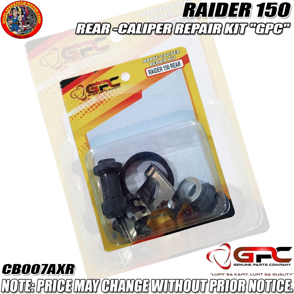 RAIDER 150 REAR -CALIPER REPAIR KIT "GPC" (CB007AXR) | Shopee Philippines