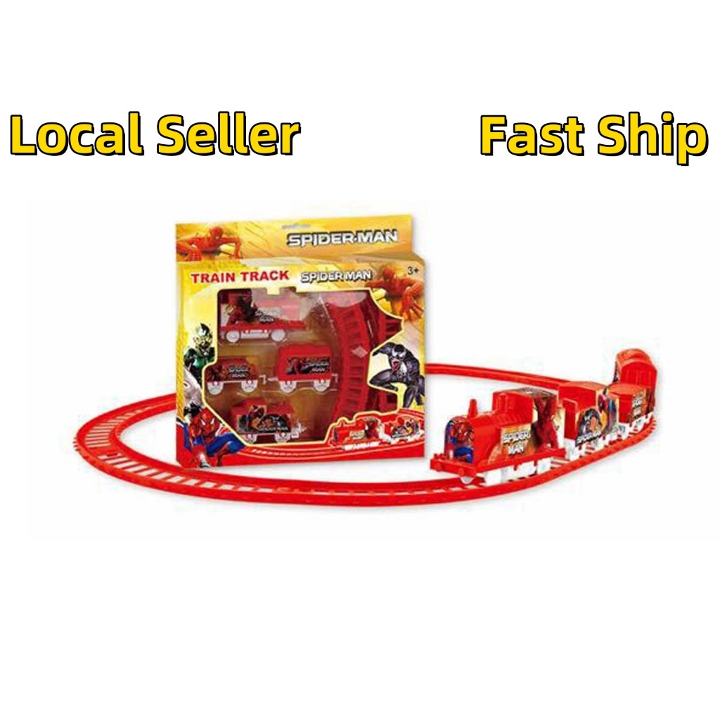 Avengers Electric Rail Toy Car Color Track Racing Educational Assemble ...
