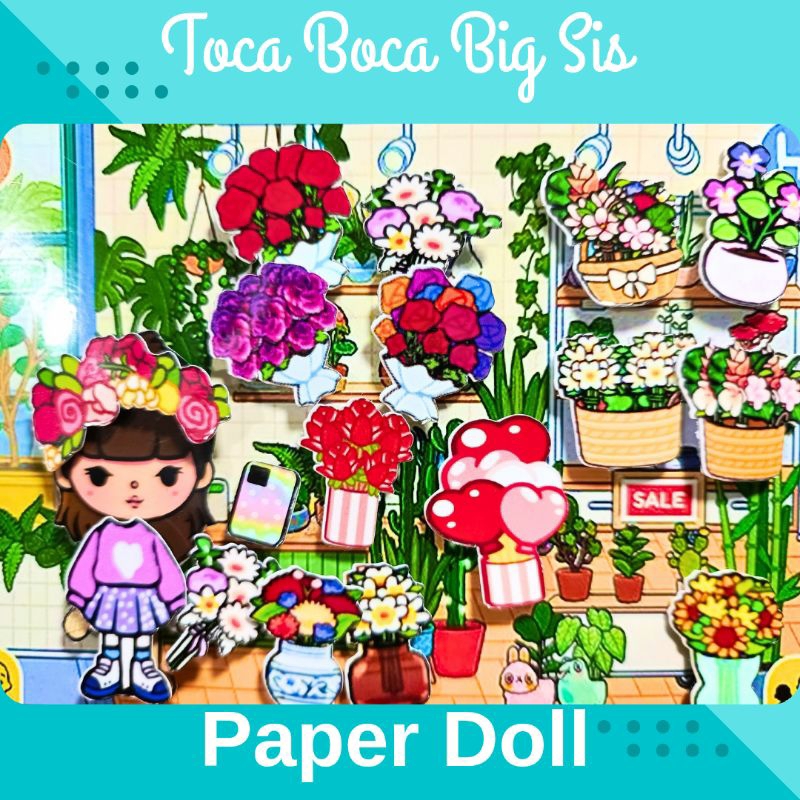 Toca Boca Paperdoll Flower Laminated with Velcro educational | Shopee ...