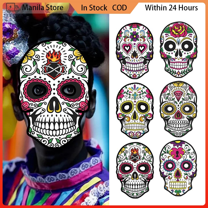 6PCS Skull Ghost Face Mask Day Of The Dead Masks Dia De Los Muertos ...