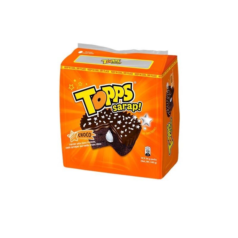 Cupp Keyk Topps Sarap Choco 35Gx10S | Shopee Philippines