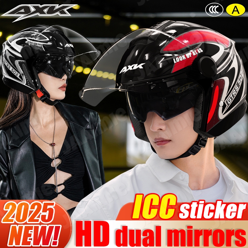 half face helmet helmet for motorcycle Double Glass Lenses helmet for ...
