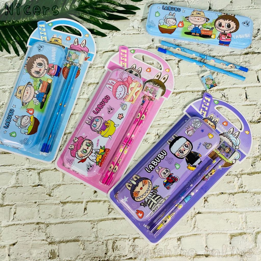 4in1 Cute designs Labubu Children's Pencils Stationery set school ...