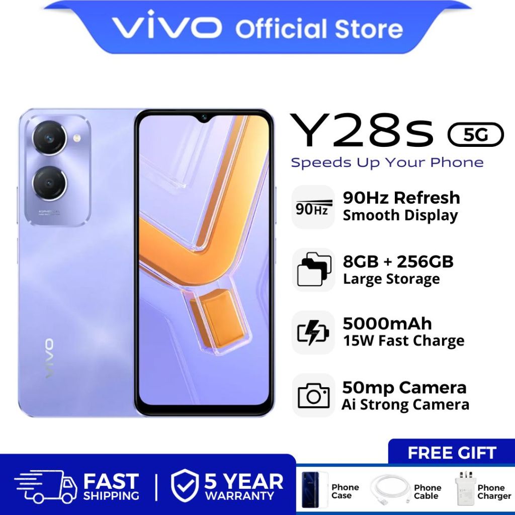 NEW VIVO Y28s 5G ROM+6gb Extended RAM+128gb 5000mAh + 50MP Potrait ...