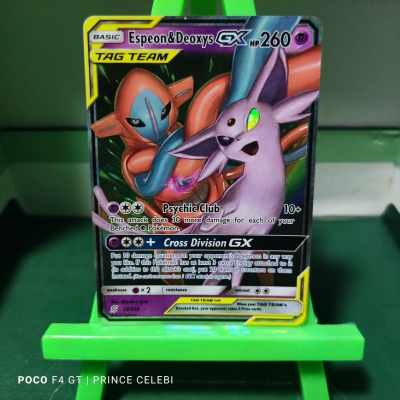Pokemon TCG - Espeon & Deoxys GX Tag Team (with issues) | Shopee ...
