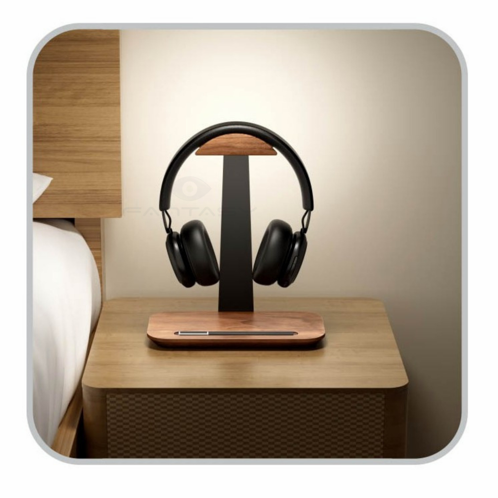 Fantasy Walnut Headphone Stand Wood Headset Stand for Desk Universal ...