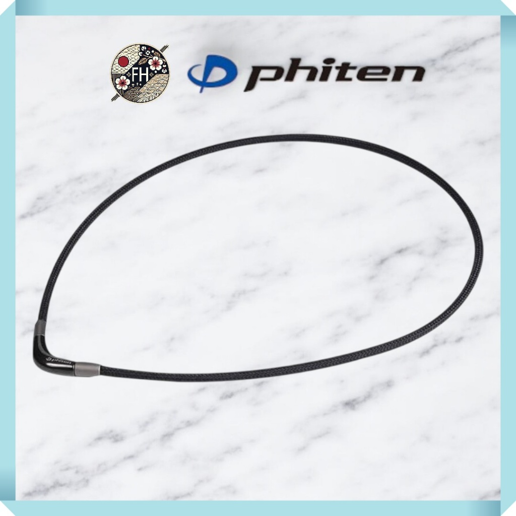 Yuzuru Hanyu's Favorite! Phiten Titanium Necklace RAKUWA Neck Metax Chopper Model - Black, 40cm ...
