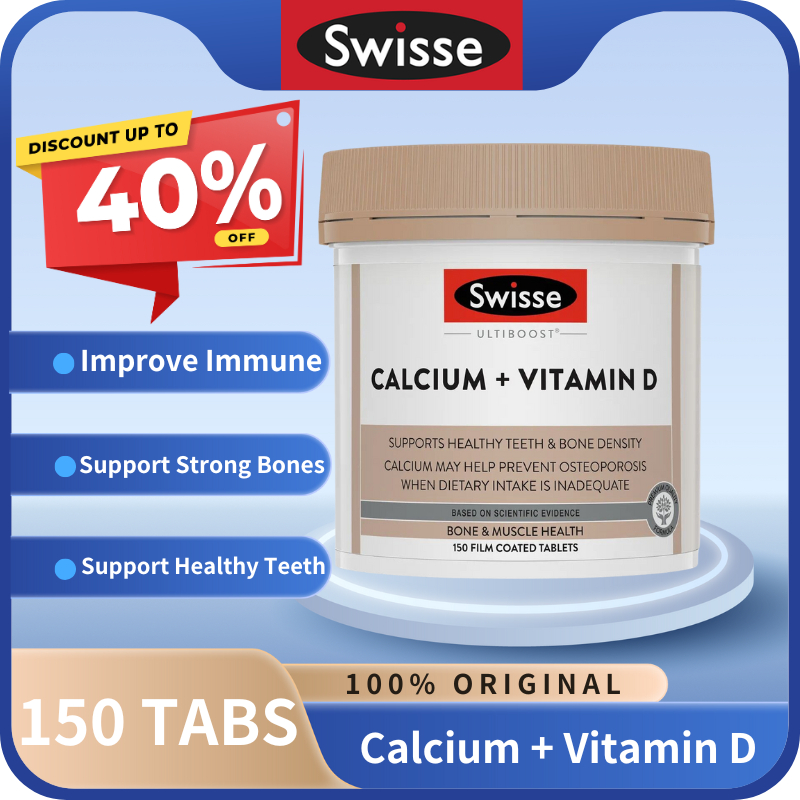 Swisse Ultiboost Calcium + Vitamin D 150 Tablets Support Healthy Teeth & Strong Bones (EXP: 06 ...