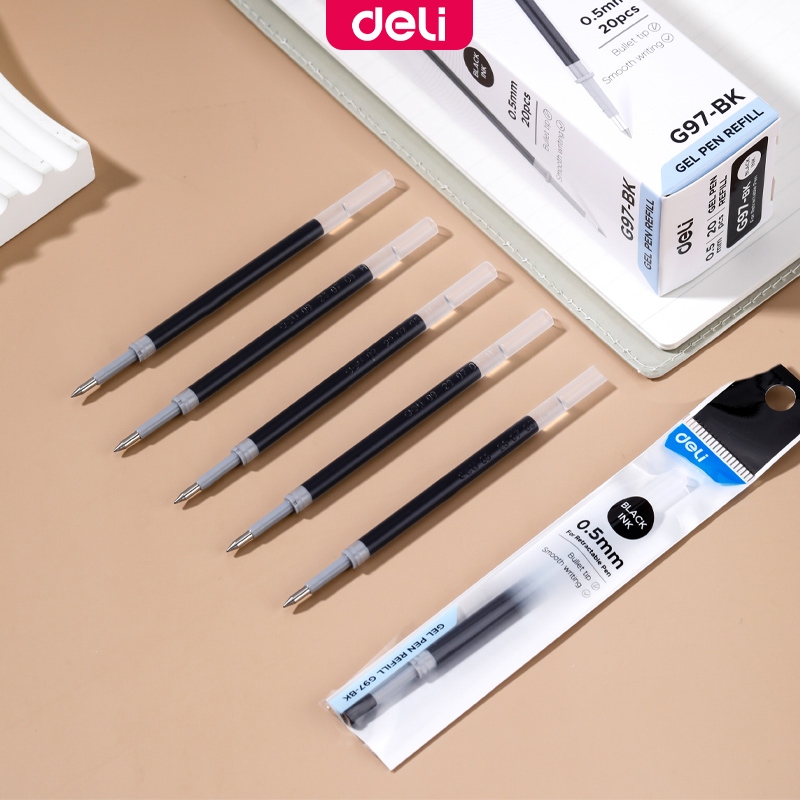 Deli Smooth Sliding Pen Refill 0.5mm Bullet EG97 | Shopee Philippines