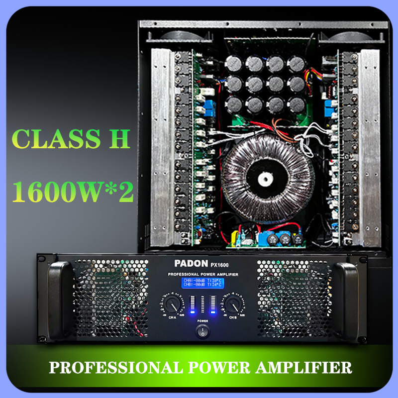 PADON Professional amplifier, 3u, Class H, two channels, power amplifier 1600w*2 | Shopee ...