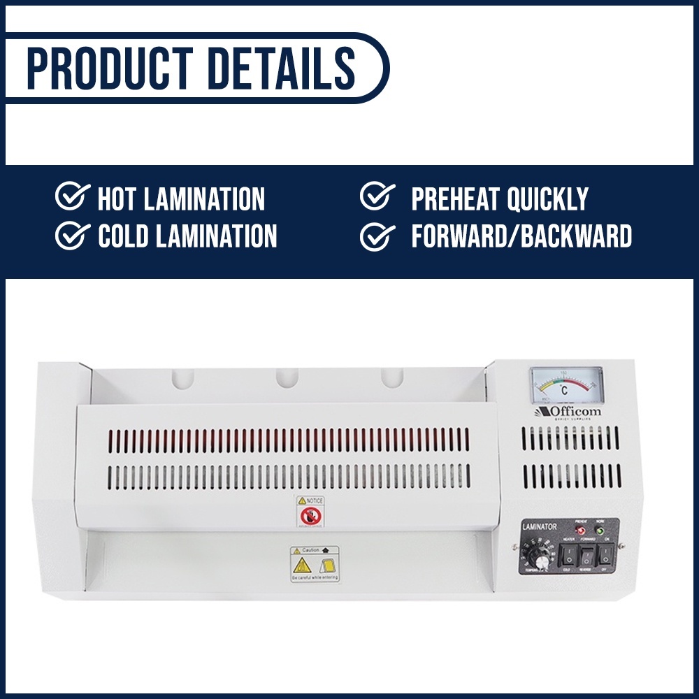 A3/A4 Size 220V Officom Laminator 320 (Hot/Cold/Reverse) Laminating ...