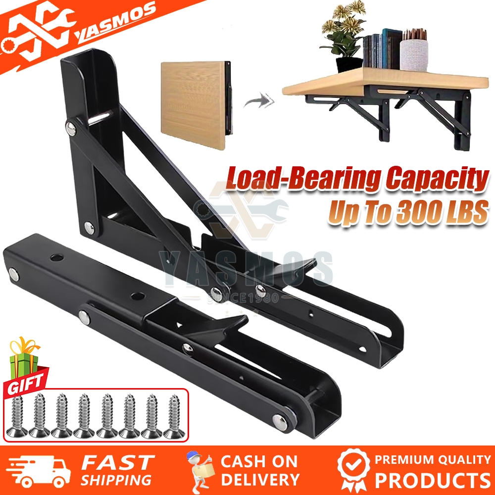 2PCS Triangle Folding Angle Bracket Heavy Support Adjustable Wall ...