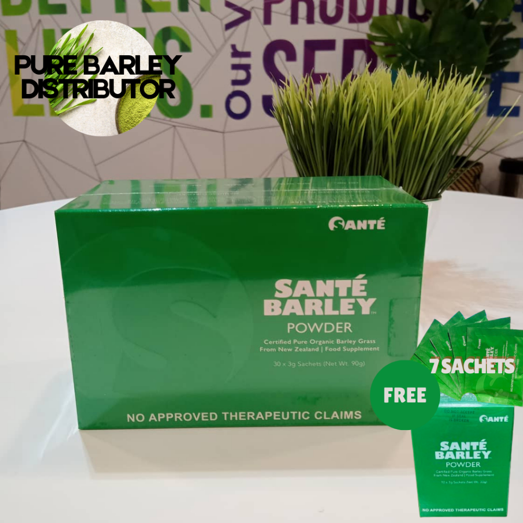 Sante Barley Powder with Stevia (3g x 30sachets) Organic Barley grass ...